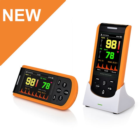 SP-20 Rechargeable Pulse Oximeter with Alarms & Auto-Rotate Waveform D ...