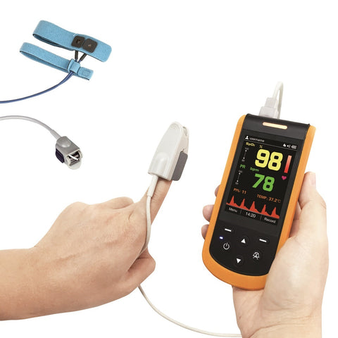 SP-20 Rechargeable Pulse Oximeter with Alarms & Auto-Rotate Waveform D ...